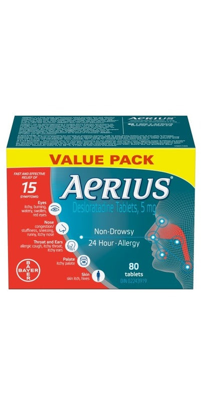 Aerius Non-Drowsy 24-Hour Allergy Relief Tablets – Johnstone IDA Pharmacy