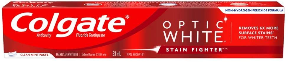 Colgate Optic White Stain Fighter Toothpaste, Clean Mint - 53 ml ...