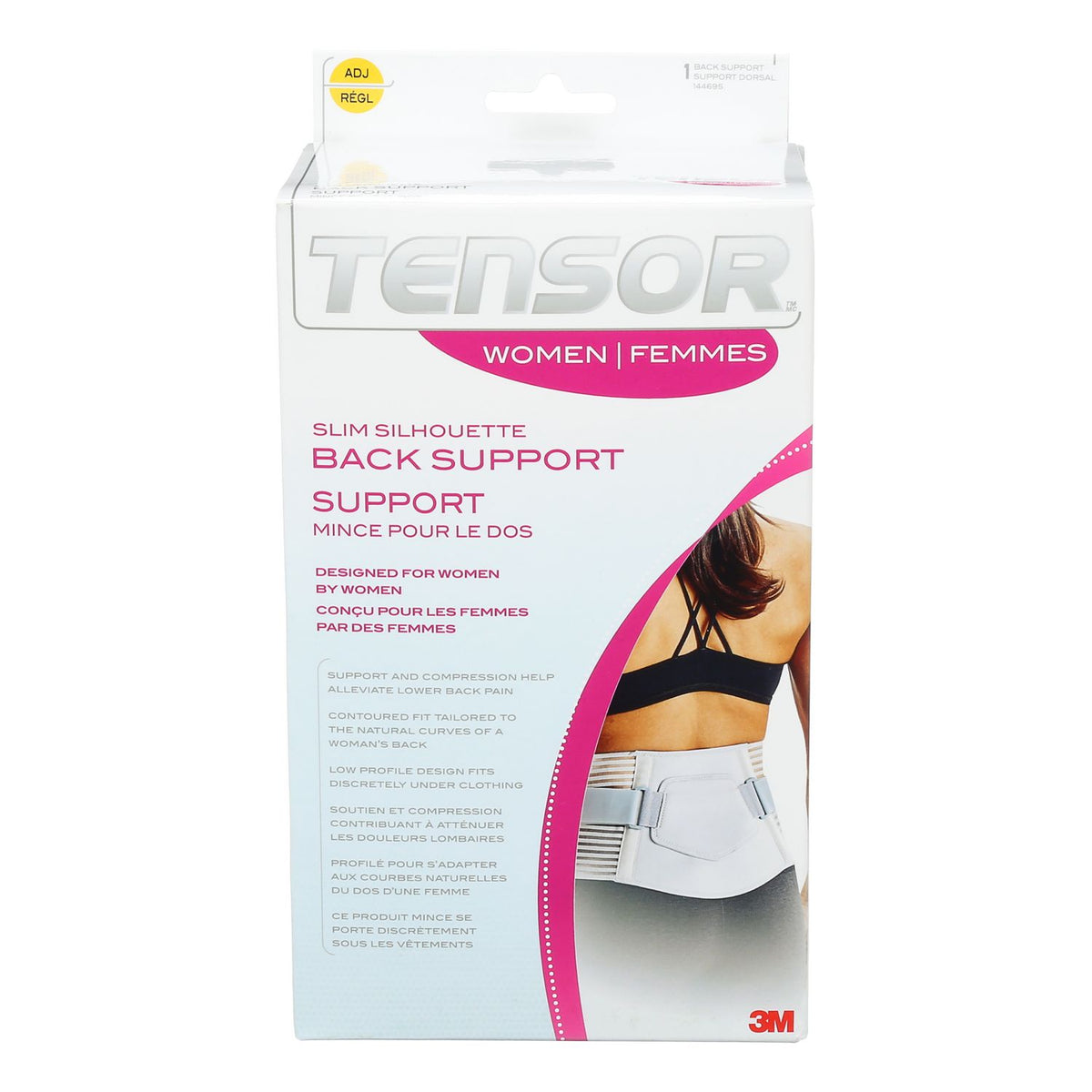 3M Tensor Women Slim Silhouette Back Support, Adjustable - 1 unit ...