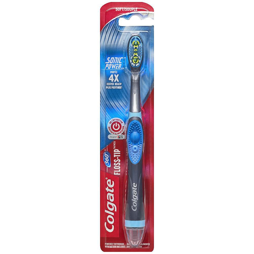 Colgate 360 Floss-Tip Sonic Power Toothbrush (battery included), Soft ...
