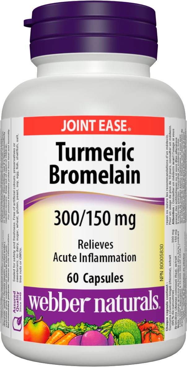 Webber Naturals Turmeric Bromelain 300/150 mg - 60 capsules – Johnstone ...