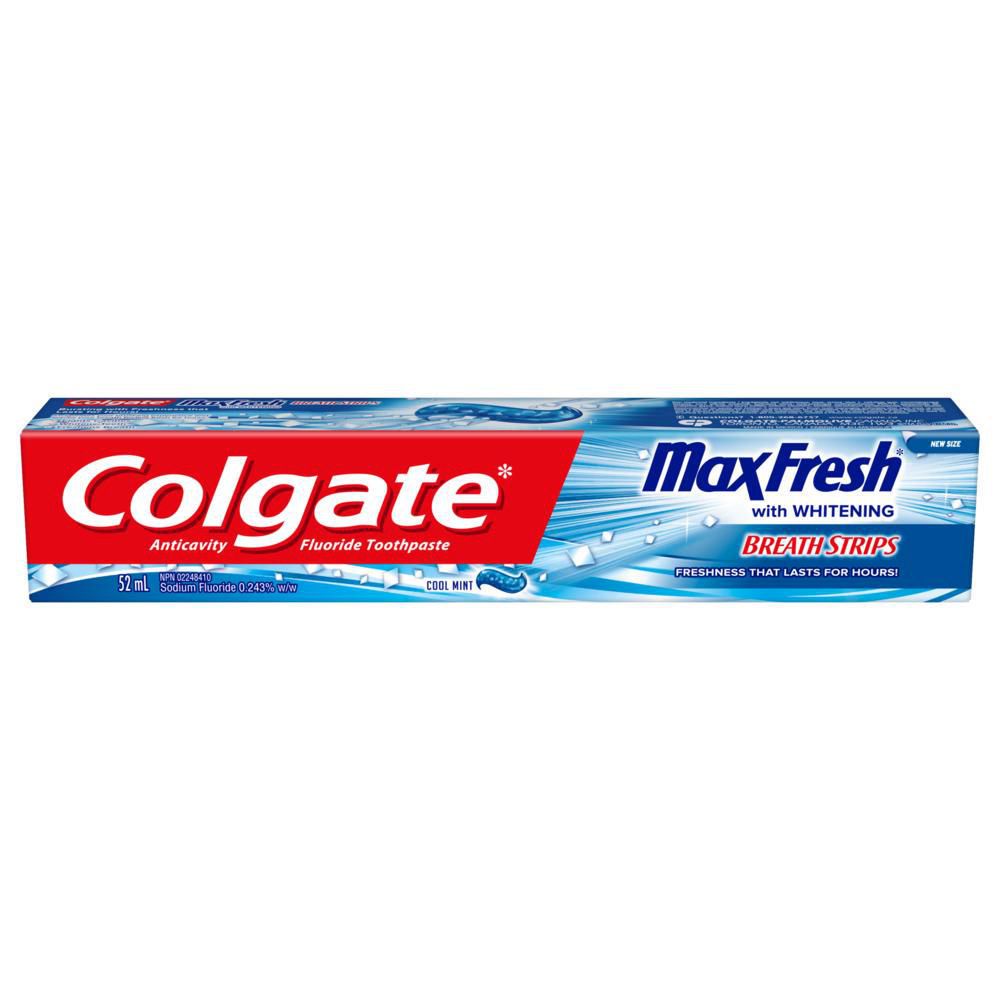Colgate Max Fresh Whitening Toothpaste with Breath Strips, Cool Mint ...