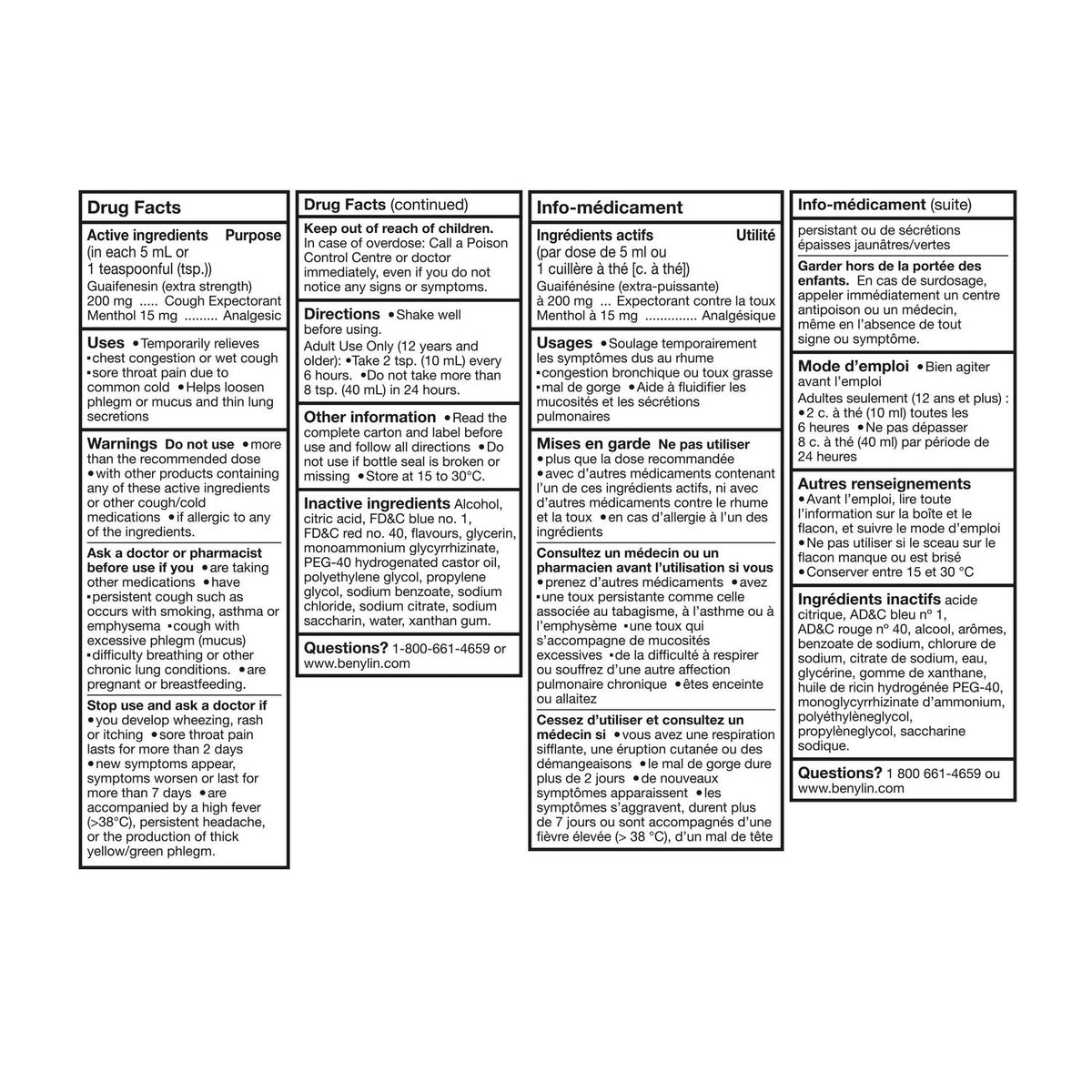 Benylin Extra Strength Mucus & Phlegm Syrup – Johnstone IDA Pharmacy