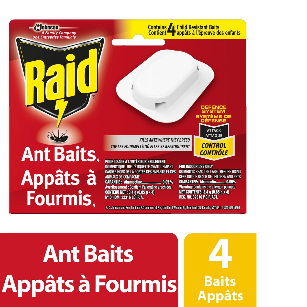 Raid Ant Baits, Defence System, 4 Baits – Johnstone IDA Pharmacy