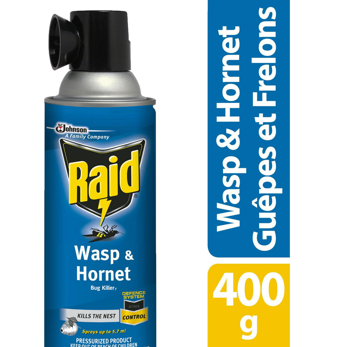 Raid Wasp and Hornet Bug Killer, Kills the Nest, Pressurized Product ...