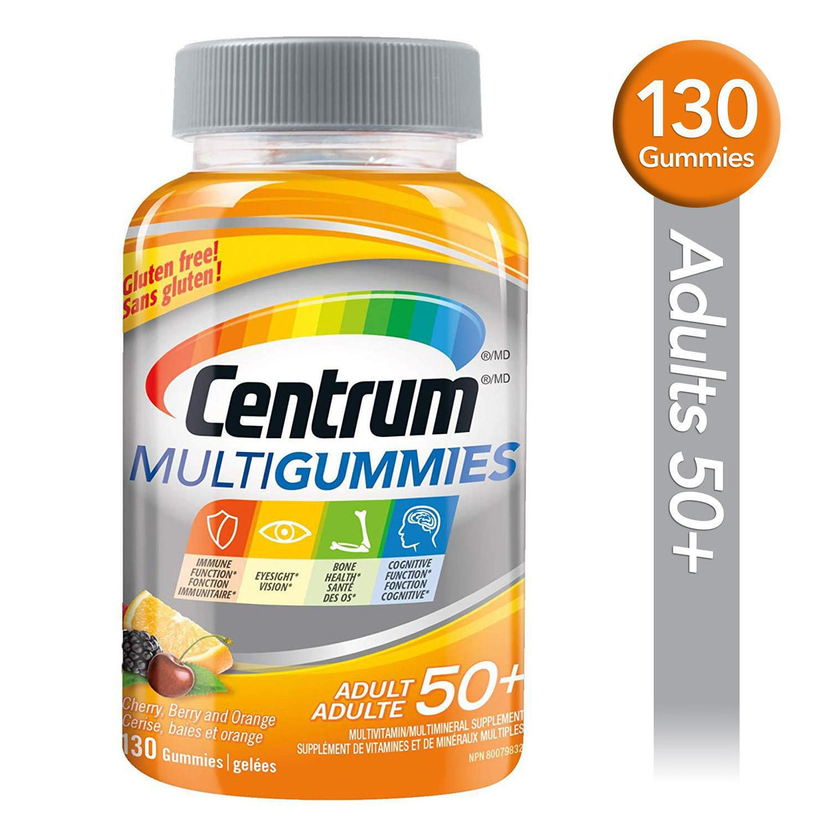 Centrum MultiGummies Adults 50+ Multivitamin Supplement Gummies - 130 ...