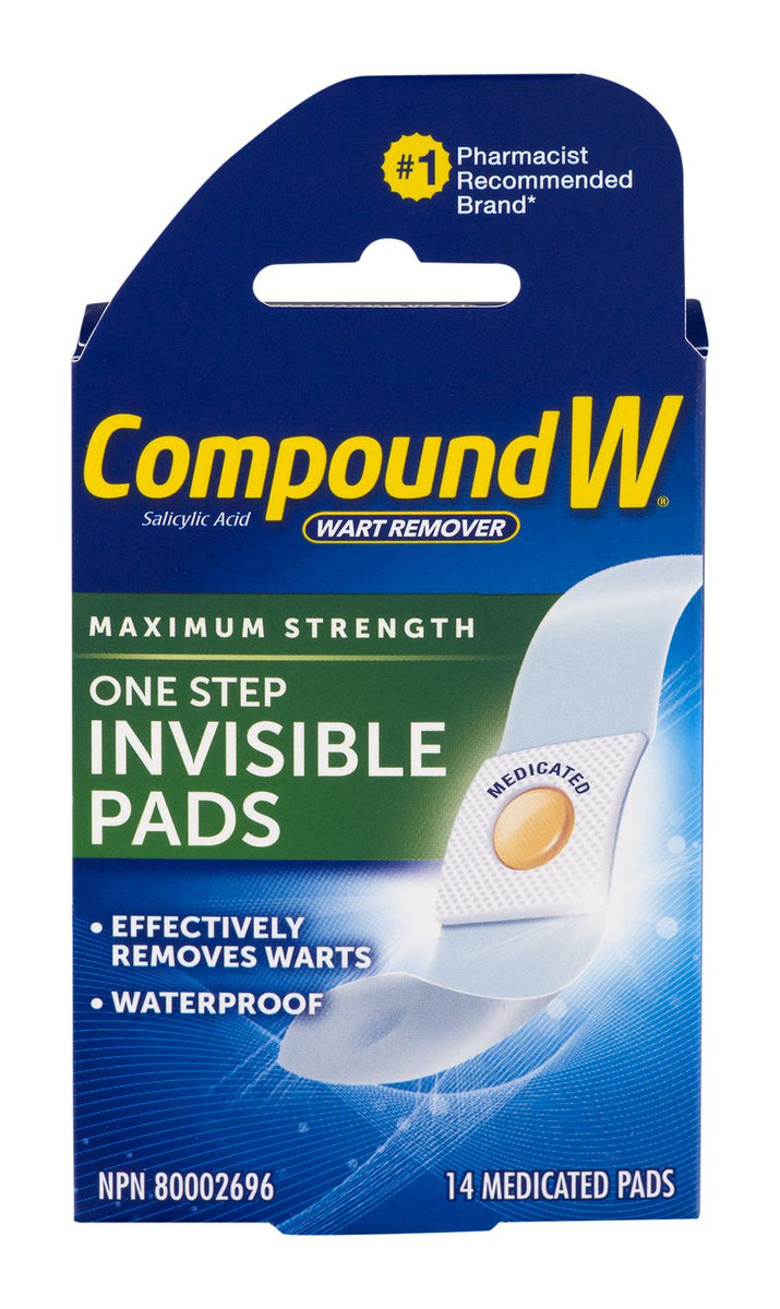 Compound W Maximum Strength One Step Invisible Pads - 14 medicated pad ...