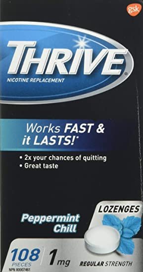 Thrive Nicotine Replacement Regular Strength Lozenges, Pepperment Chil ...