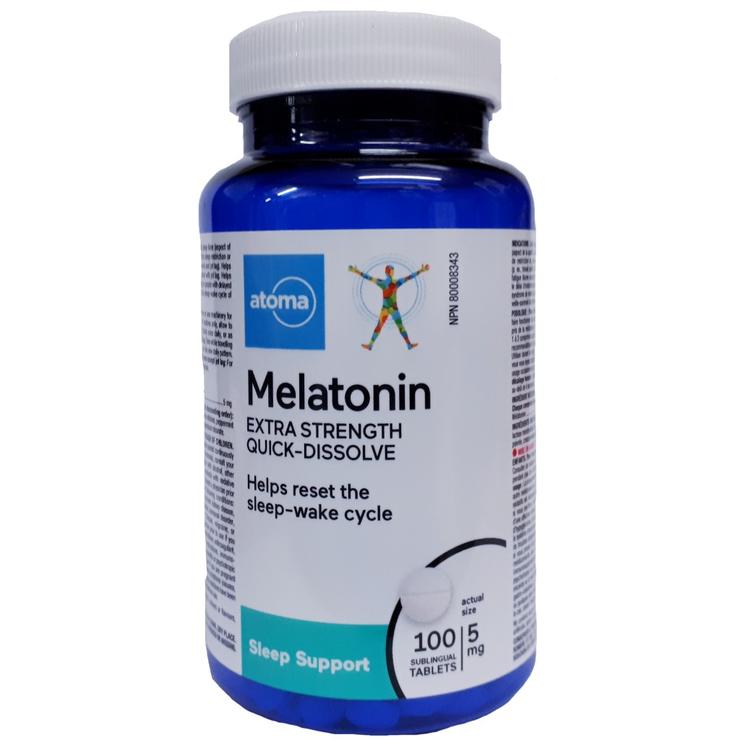 Atoma Melatonin Extra Strength, Quick-Dissolve, 5 mg - 100 tablets ...