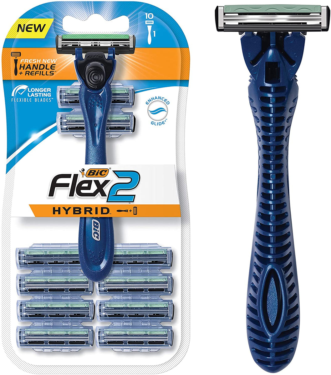 BIC Flex2 Hybrid Razor - 1 razor, 10 razor refills – Johnstone IDA Pharmacy