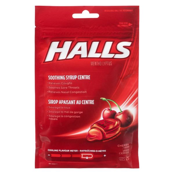 Halls Soothing Syrup Centre, Cherry Flavour - 25 lozenges – Johnstone ...