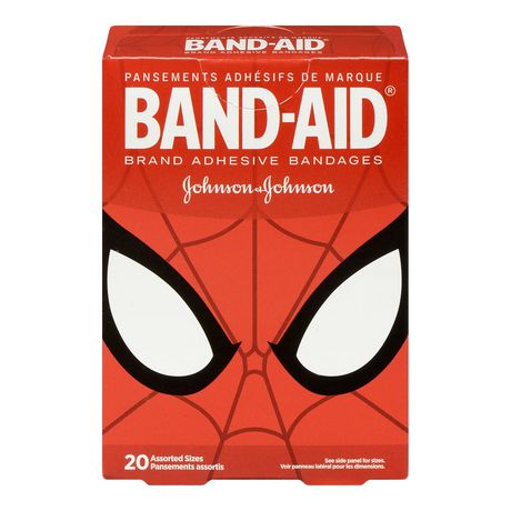 Band-Aid Kids Adhesive Bandages, Spiderman - 20 assorted sizes ...