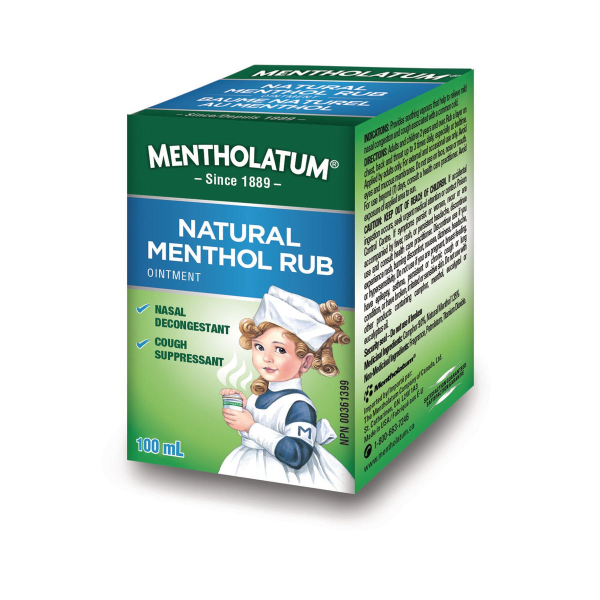 Mentholatum Natural Menthol Rub Ointment - 100 ml – Johnstone IDA Pharmacy