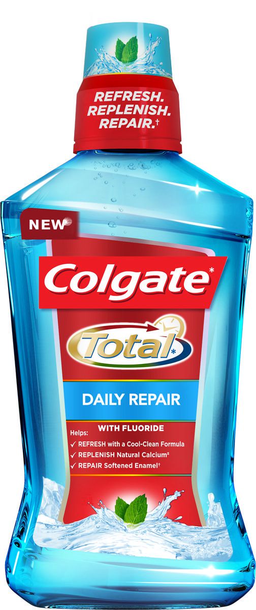 Colgate Total Daily Repair Mouthwash with Fluoride, Fresh Mint - 1 L ...