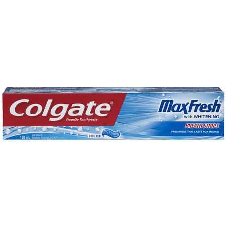 Colgate Max Fresh Toothpaste with Breath Strips - 150 ml – Johnstone ...