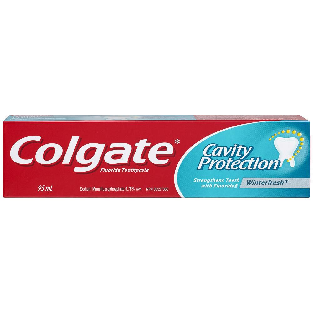 Colgate Fluoride Toothpaste, Cavity Protection, Winterfresh - 95mL ...