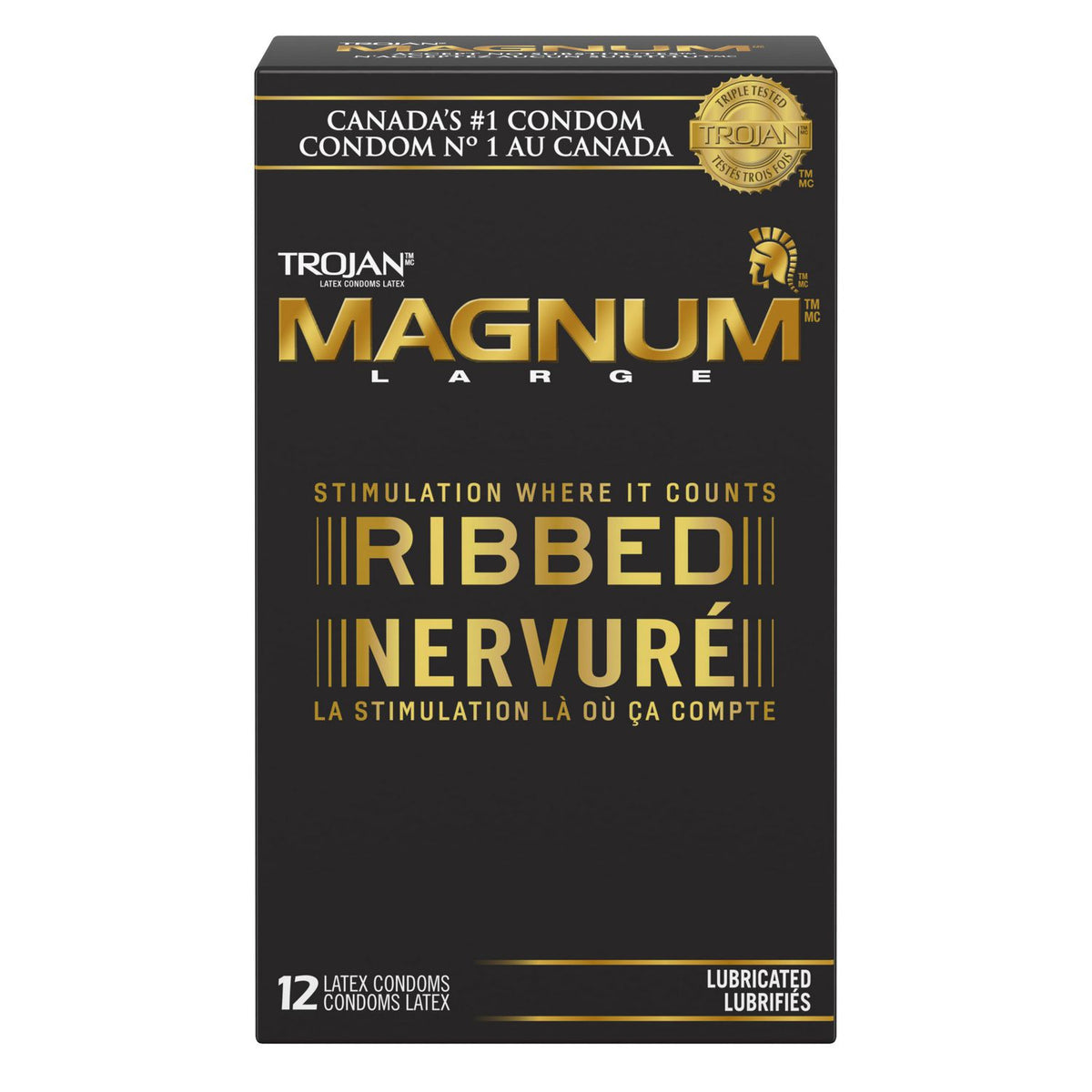 Trojan Magnum Large Ribbed Latex Condoms - 12 pieces – Johnstone IDA ...