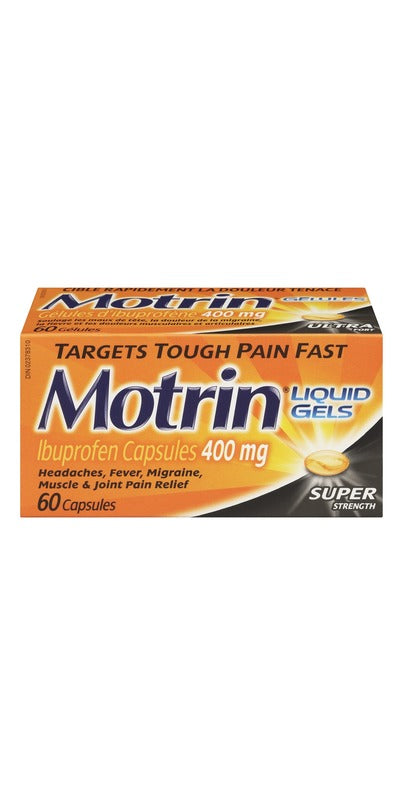 Motrin Super Strength Ibuprofen Liquid Gels - 400 mg – Johnstone IDA ...