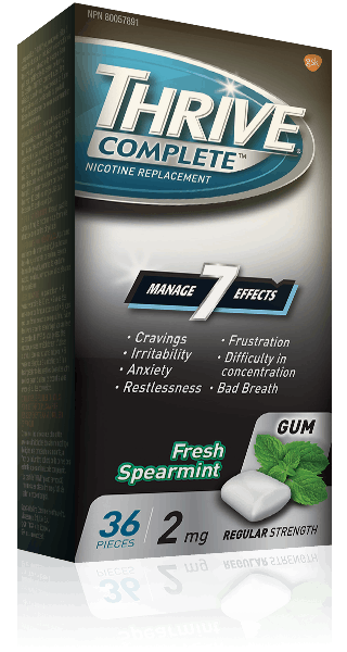 Thrive Nicotine Replacement, Regular Strength - 2 mg x 36 pieces ...