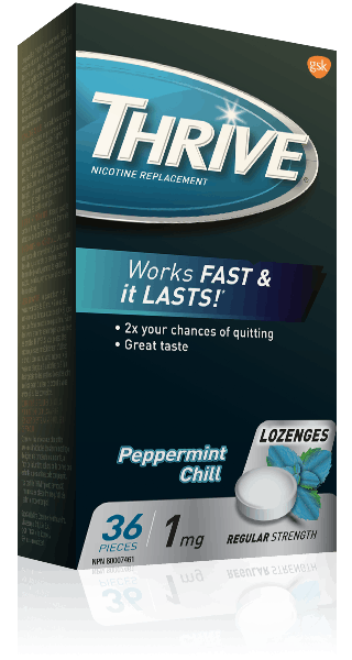 Thrive Nicotine Replacement Regular Strength Lozenges, Pepperment Chil ...